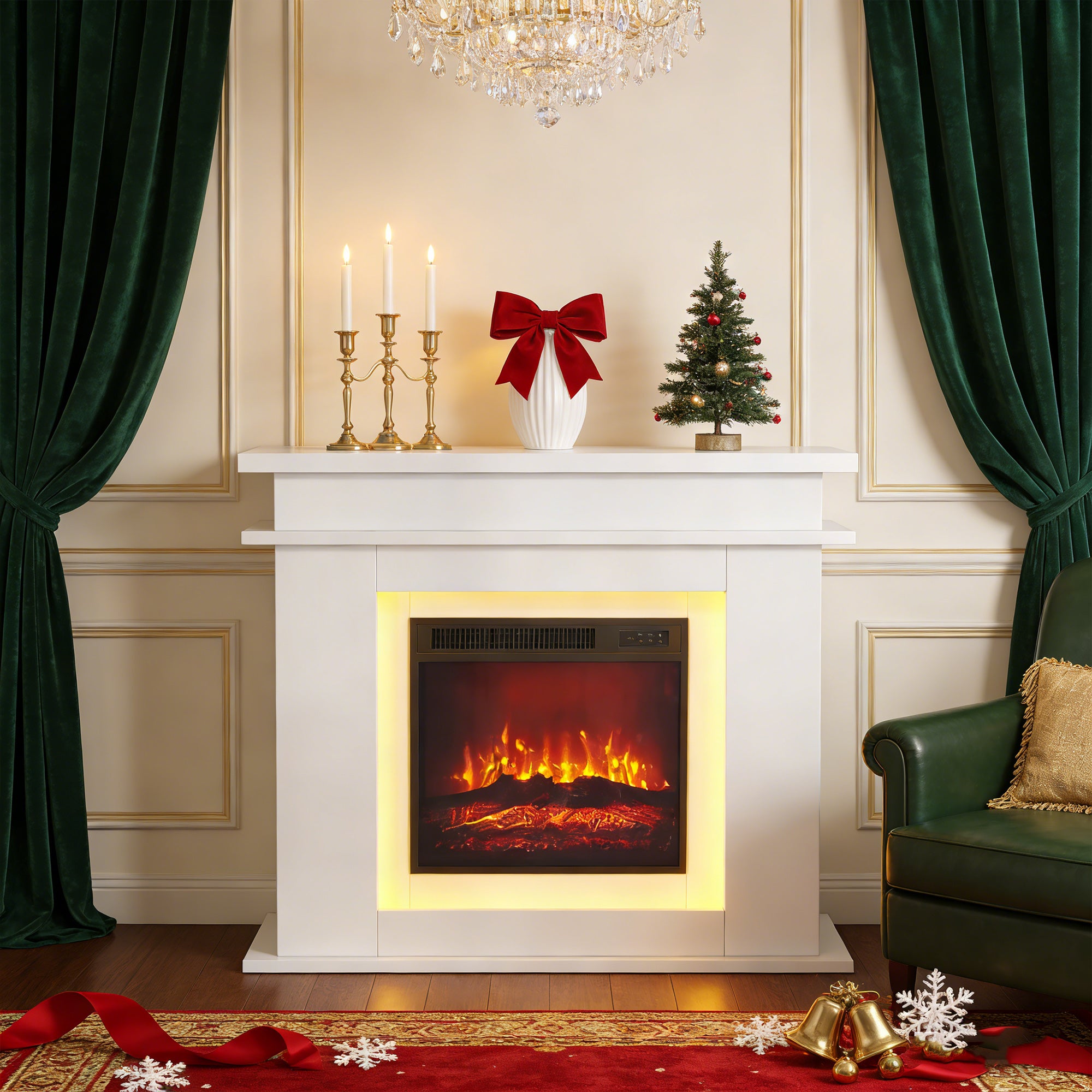 Cheminée électrique - COZY - 1500W - avec effet flamme en LED - 101 cm ...