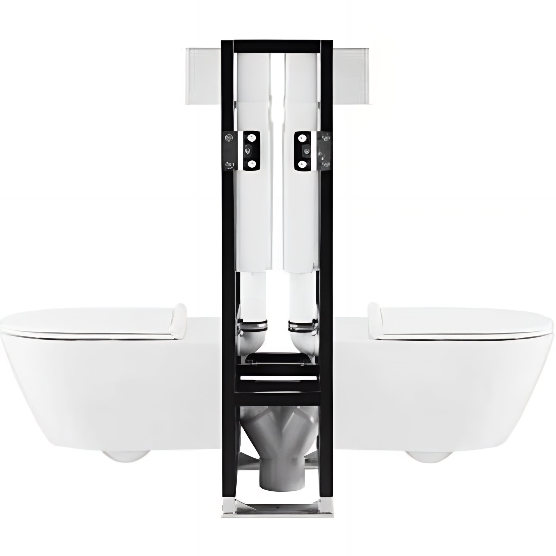 Bâti-support double pour 2 cuvettes de WC suspendus dos à dos ...