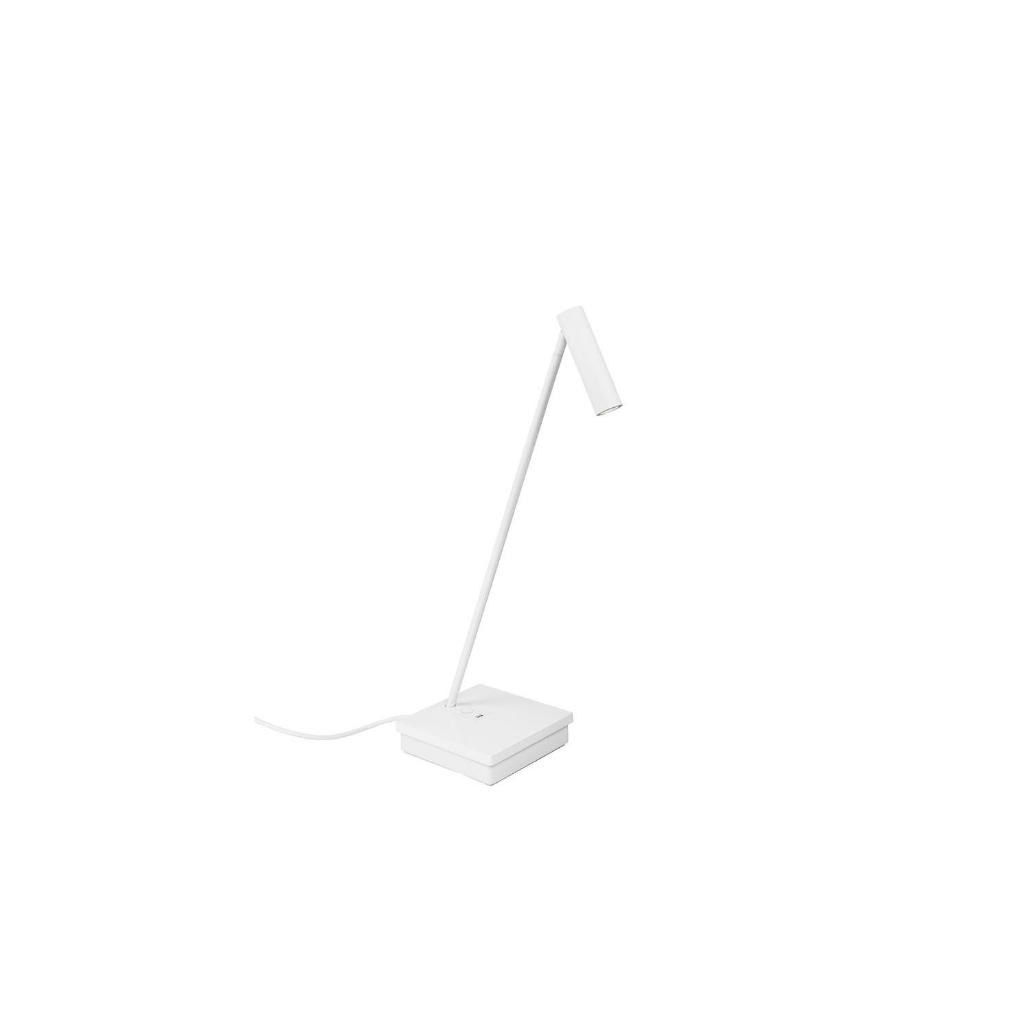 Lampe à Poser LED Elamp Blanche 2.2W LED-C4 10-7606-14-14 2700K Blanc ...