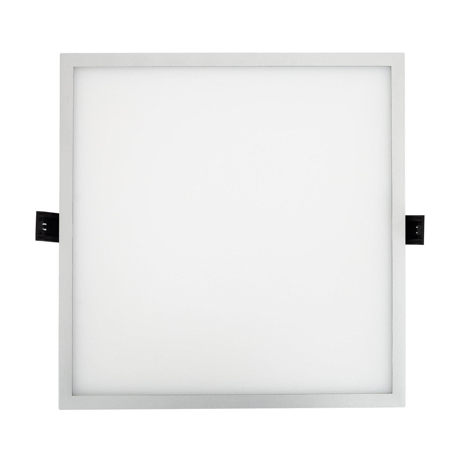 Dalle LED 30W Carrée High Lumen Coupe Ø 200 mm Argentée, 4000K Blanc ...
