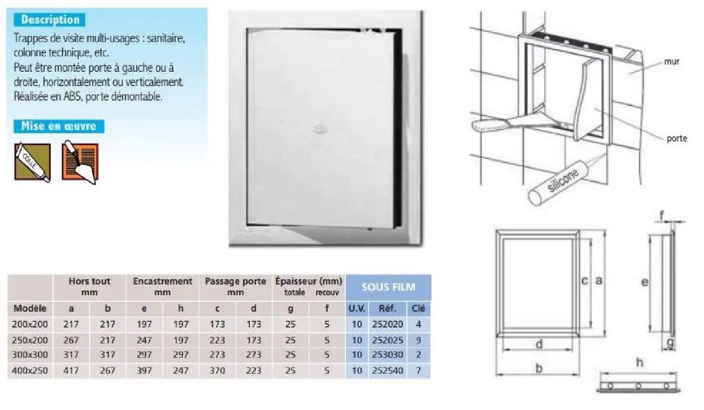 Trappe de visite PVC pour gaine techniques 200x200 | Leroy Merlin