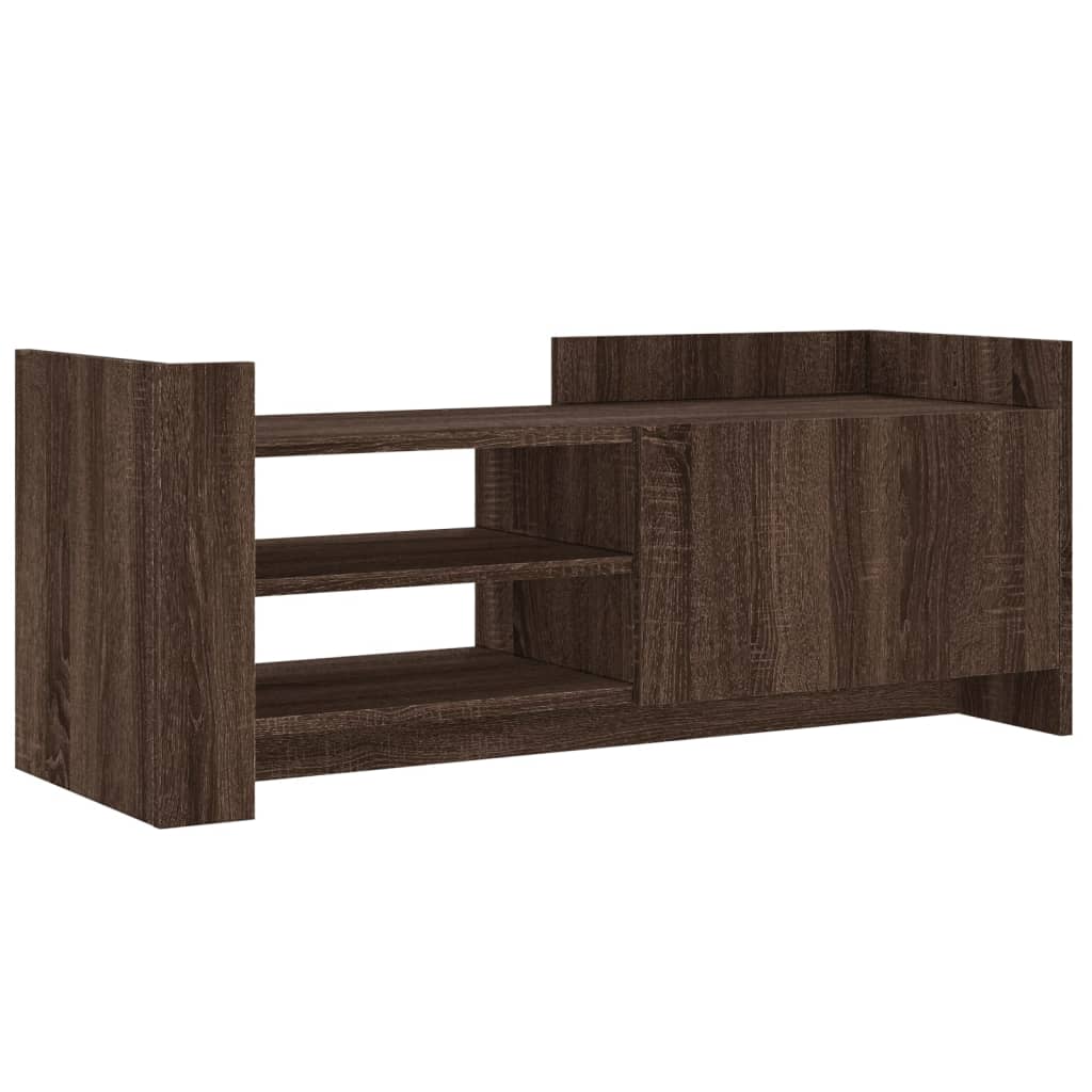 Meuble TV，Banc TV Moderne，Meuble de Rangement Chêne marron 100x35x40 cm ...