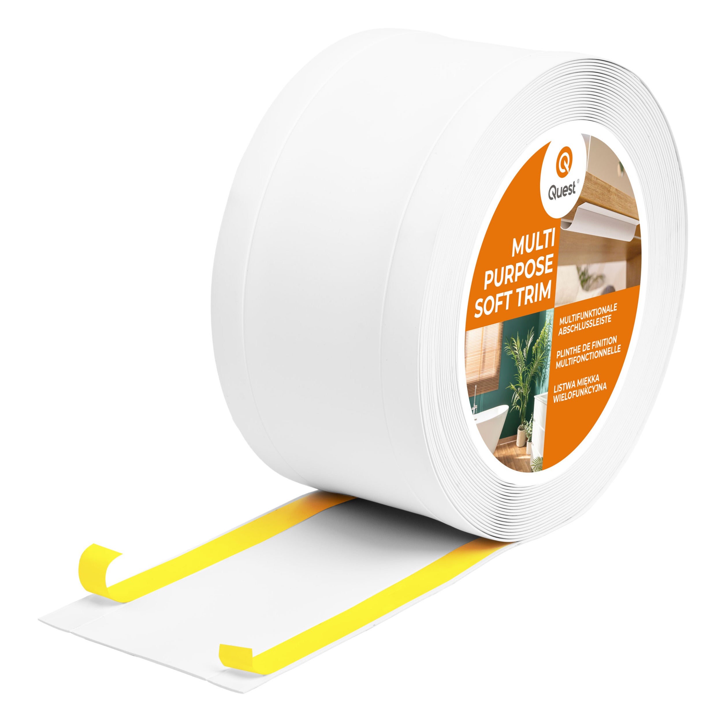 Listón de acabado PVC 6 en 1 adhesivo 120 mm - flexible y versátil - 25 ...
