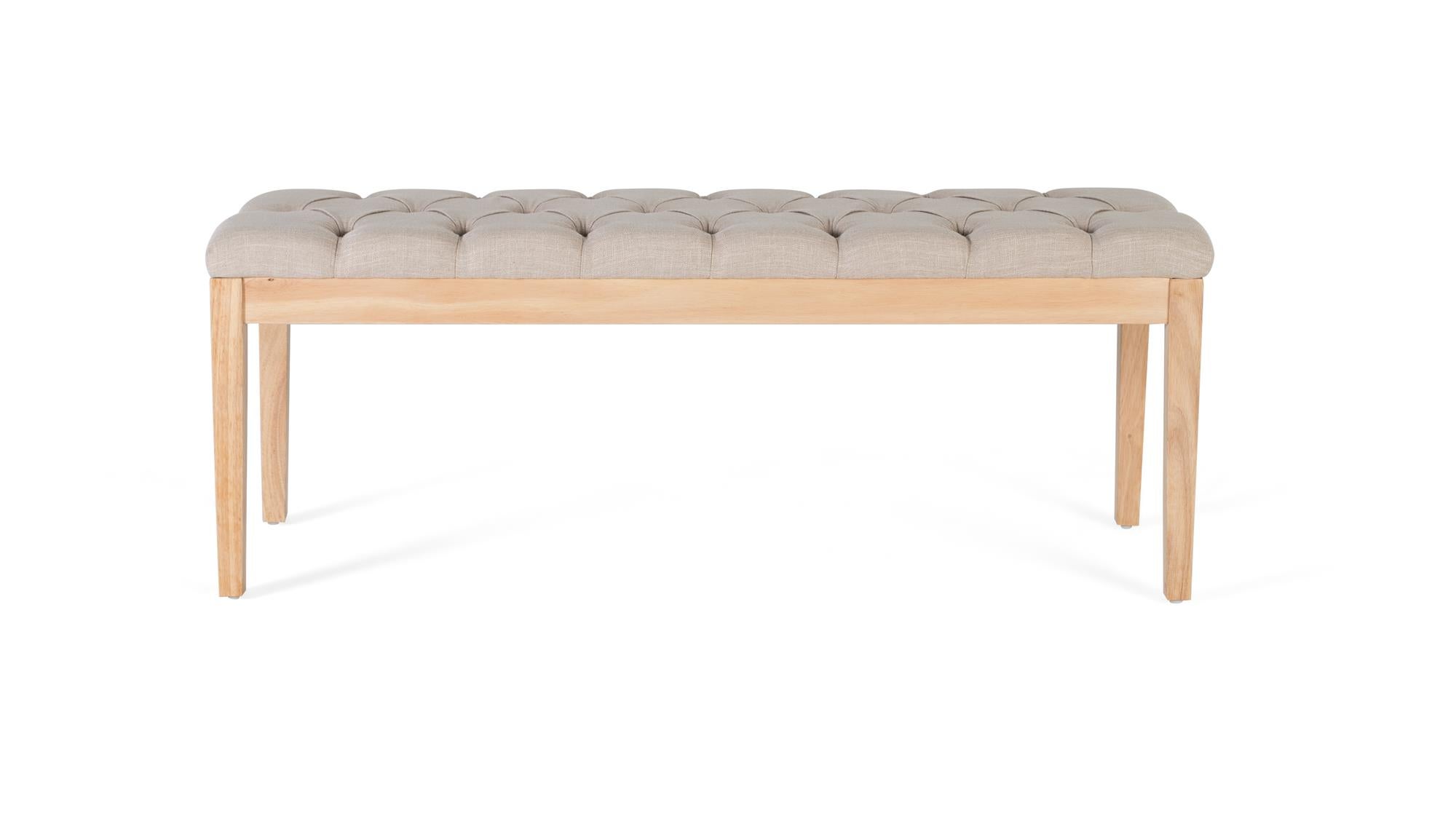 Banqueta en Madera de Pino Tapizada con Tela Color Beige, | Leroy Merlin