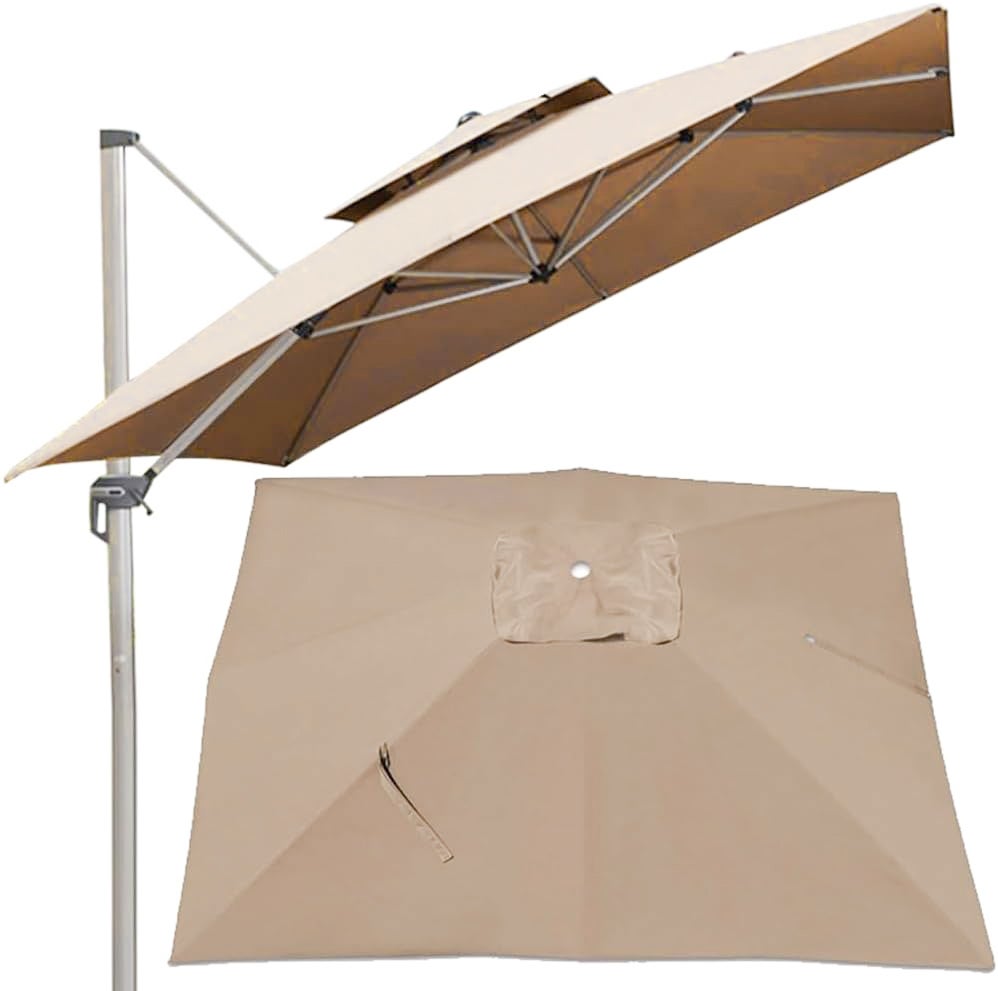 Toile de rechange pour parasol double couche, protection UV ...