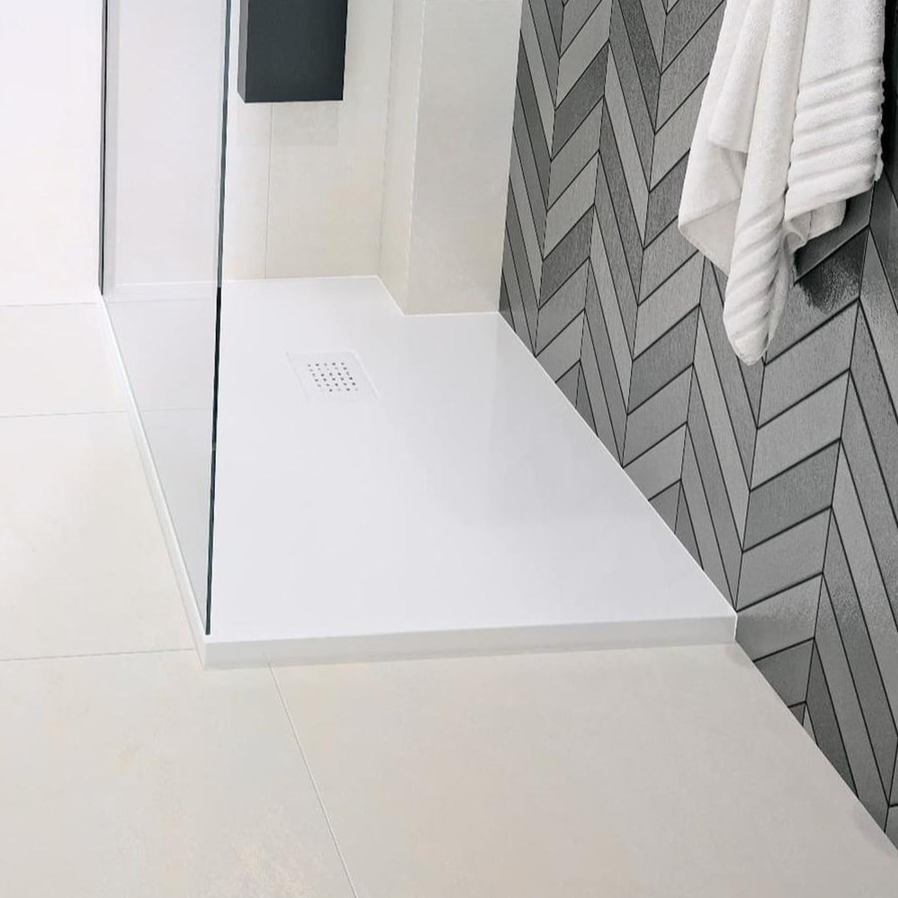 Receptor de ducha Kinedo Kinesurf con 100X80 blanco con rejilla y unión ...