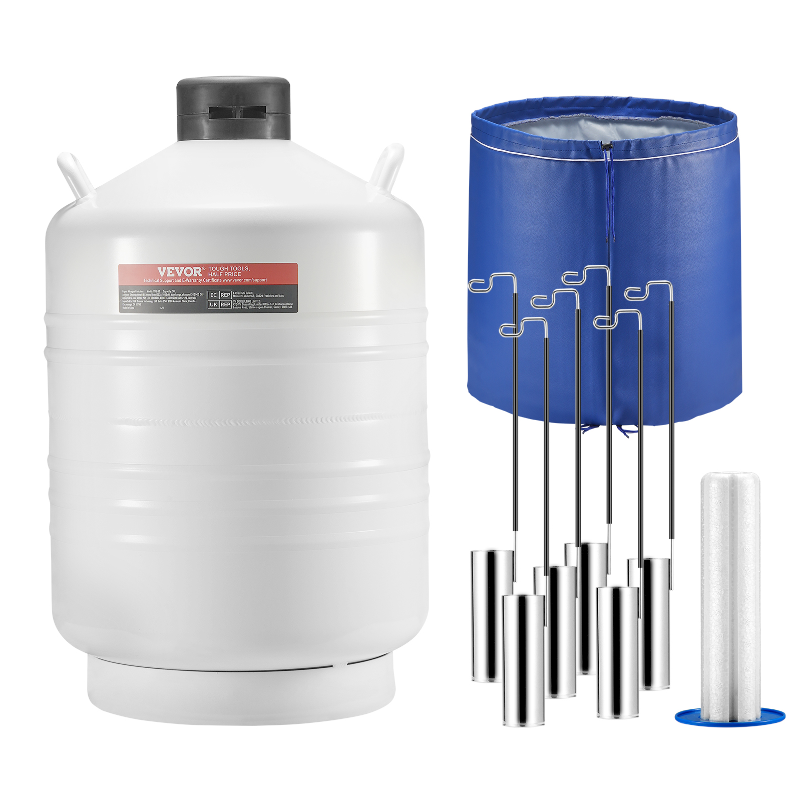 Stockage d'azote liquide,VEVOR récipient cryogénique en aluminium de 30 ...
