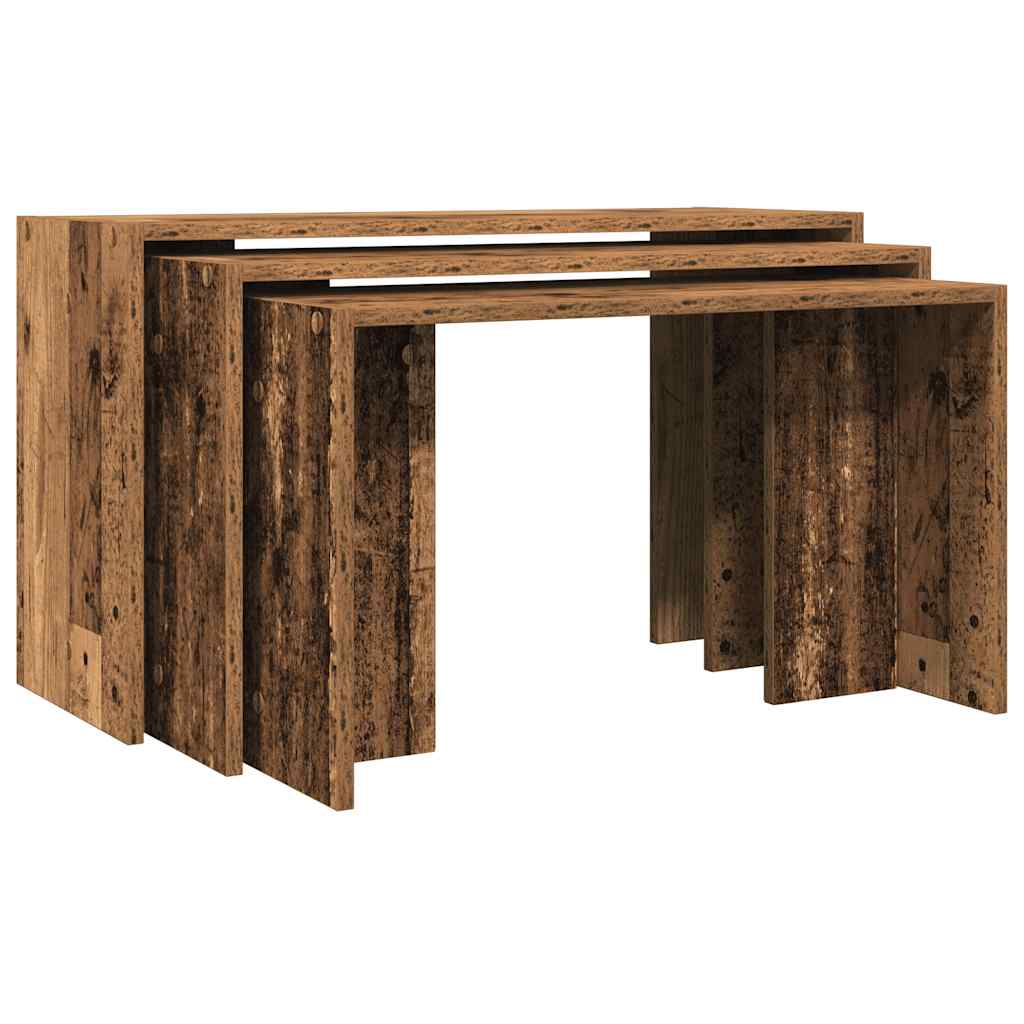 Tables gigognes 3 pcs vieux bois bois d'ingénierie - COMFORTXL | Leroy ...