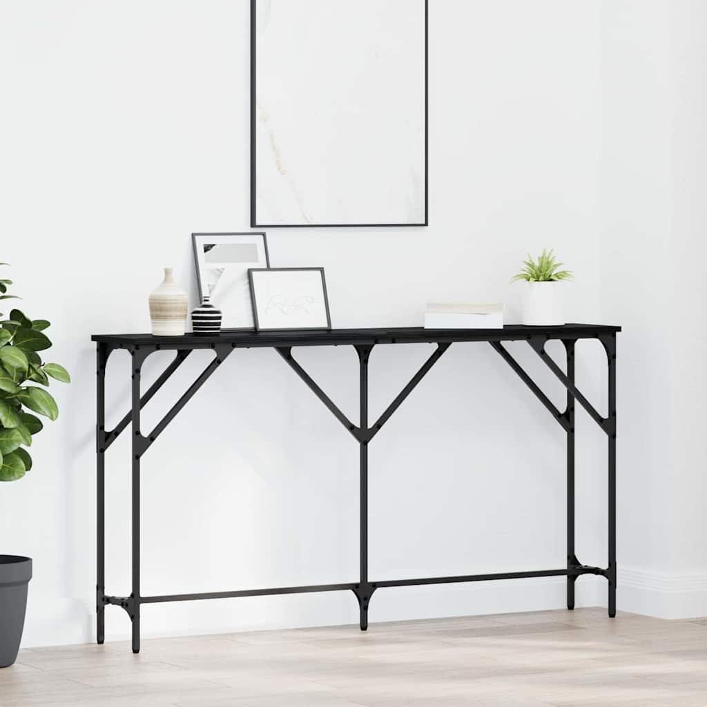 Mesa Consola Roble negro 140 x 23 x 75 cm | Leroy Merlin