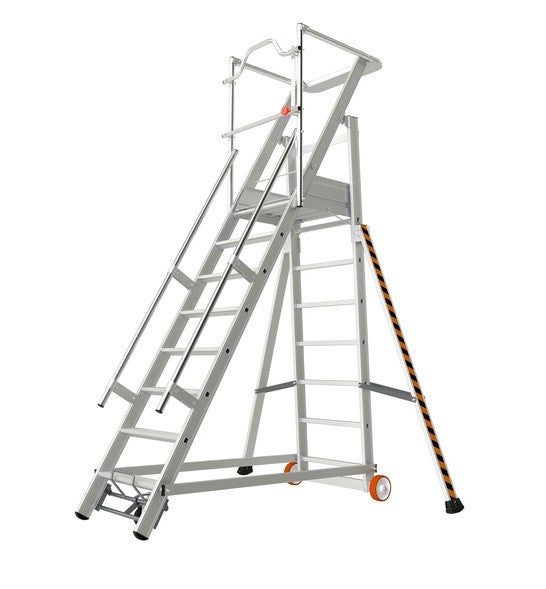 Tubesca - Escalier de Rayonnage sécurisé en Alu 8 marches Hauteur accès ...