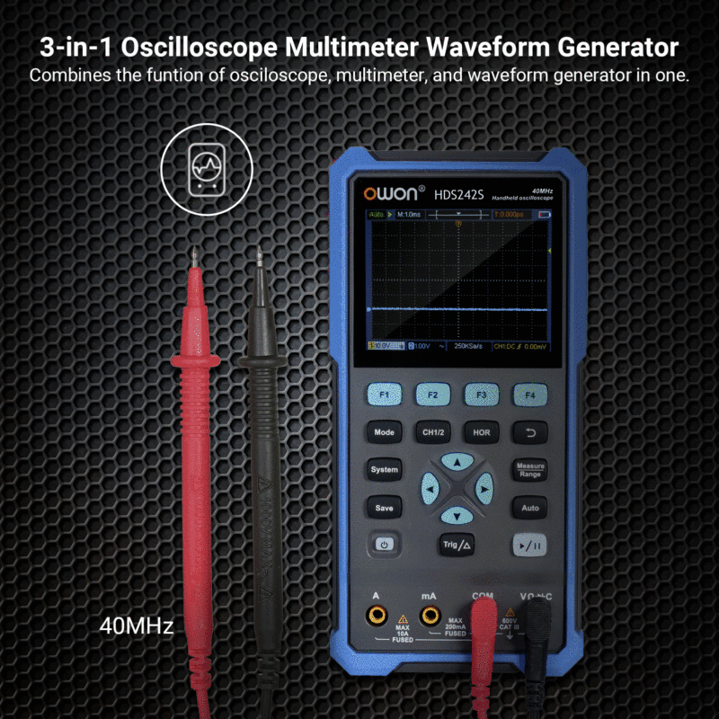OWON HDS242S 2 canales osciloscopio multímetro generador de formas de ...