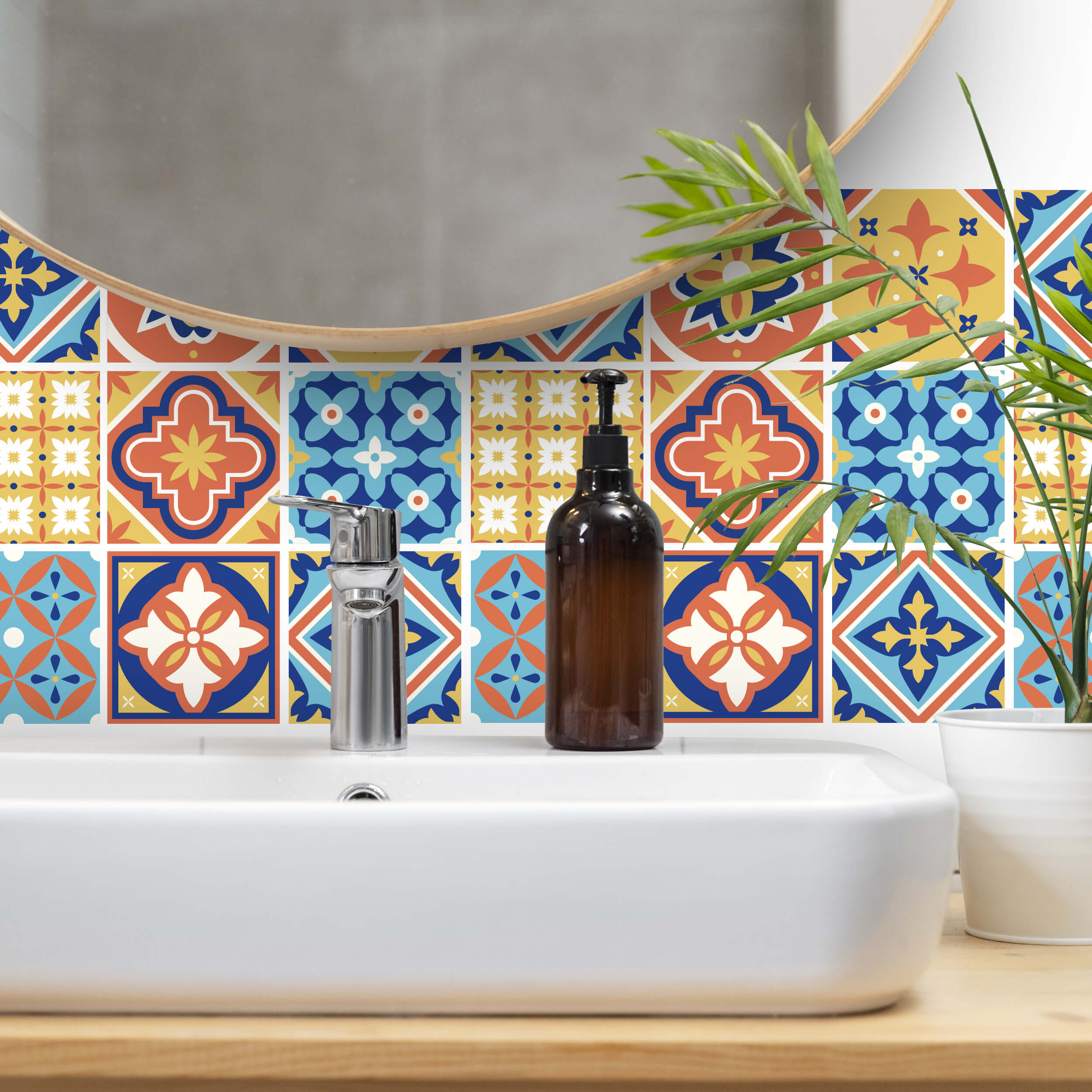 Stickers carrelage carreaux de ciment 20x20cm - kit de 60 | Leroy Merlin