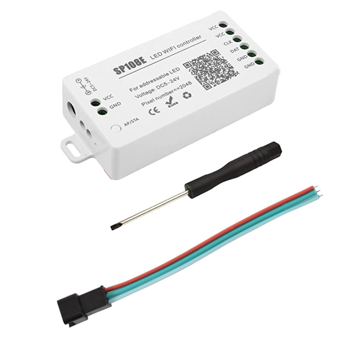Controlador LED IC pixel WIFI RGB/RGBW - 5-24V DC - 2048 pixeles ...