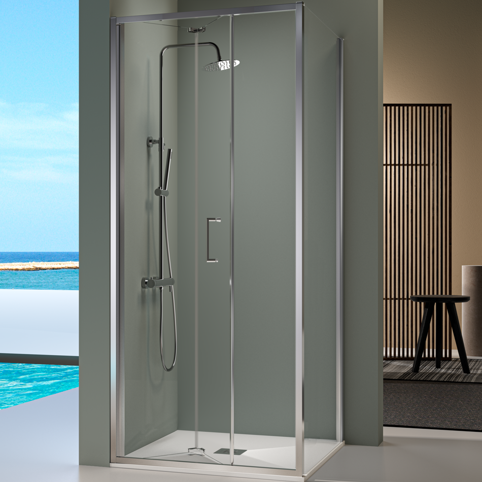 Porte de douche pliante PRISMA 70 cm Avec paroi latérale : 67 - 69 cm ...