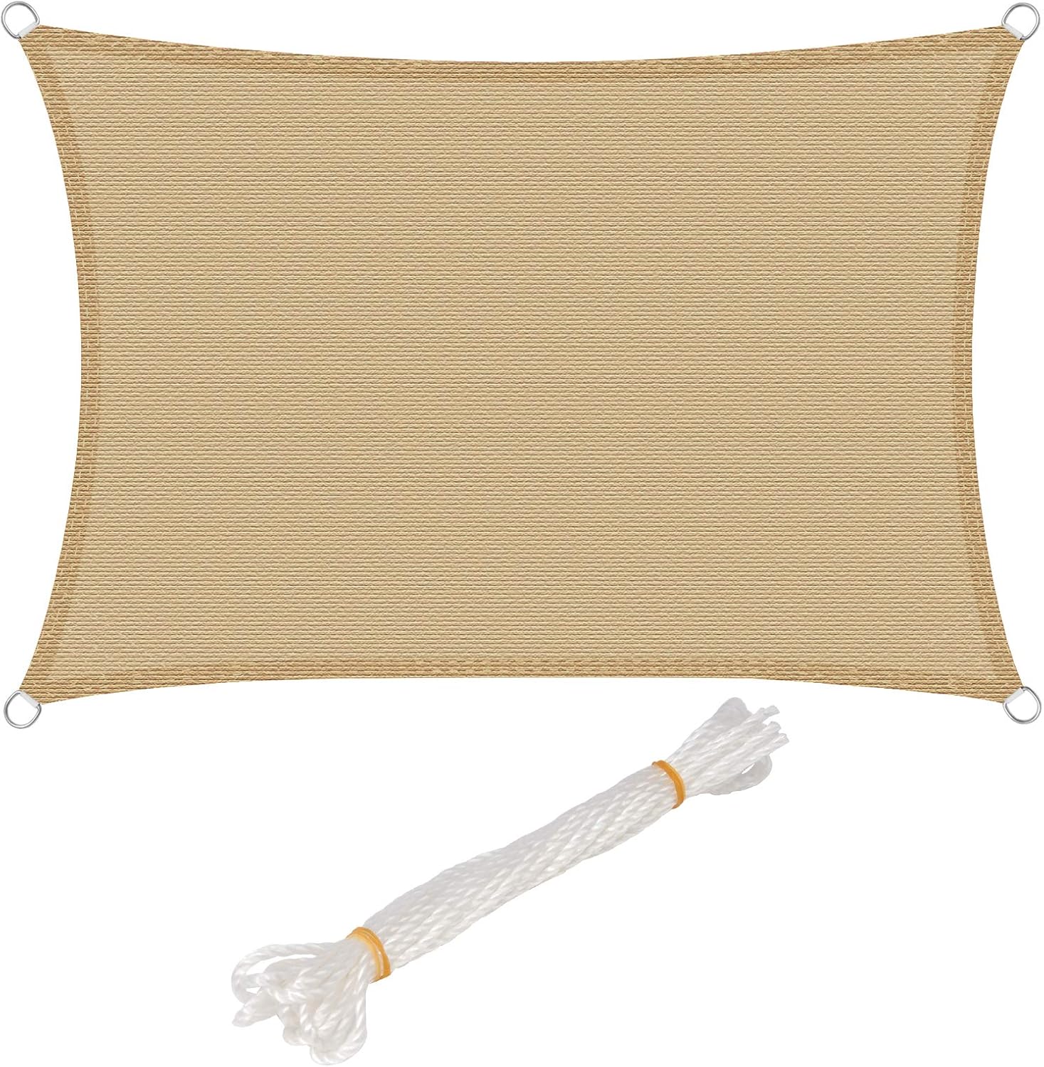 Vela de sombra rectangular beige 3x5 m en tejido Oxford, protección UV ...