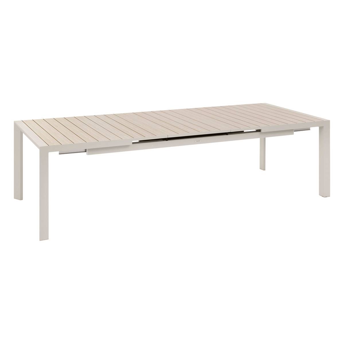 Hespéride - Mesa de jardín rectangular extensible "évasion" de aluminio tratado con epoxi, lino ...