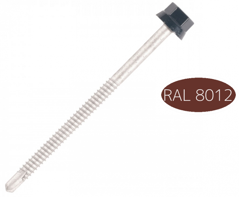 Vis fixation bac acier sur fer - z ral 8012 - Longueur : 160 - SCELLIT ...