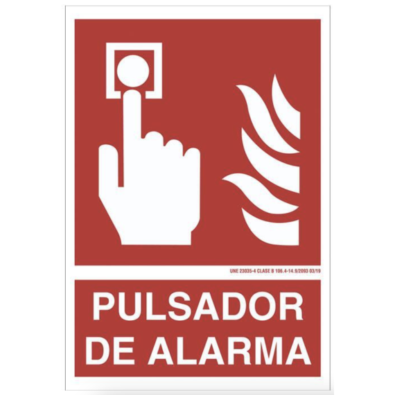 Pulsador de alarma, cartel de socorro para industrias 210X148 mm ...