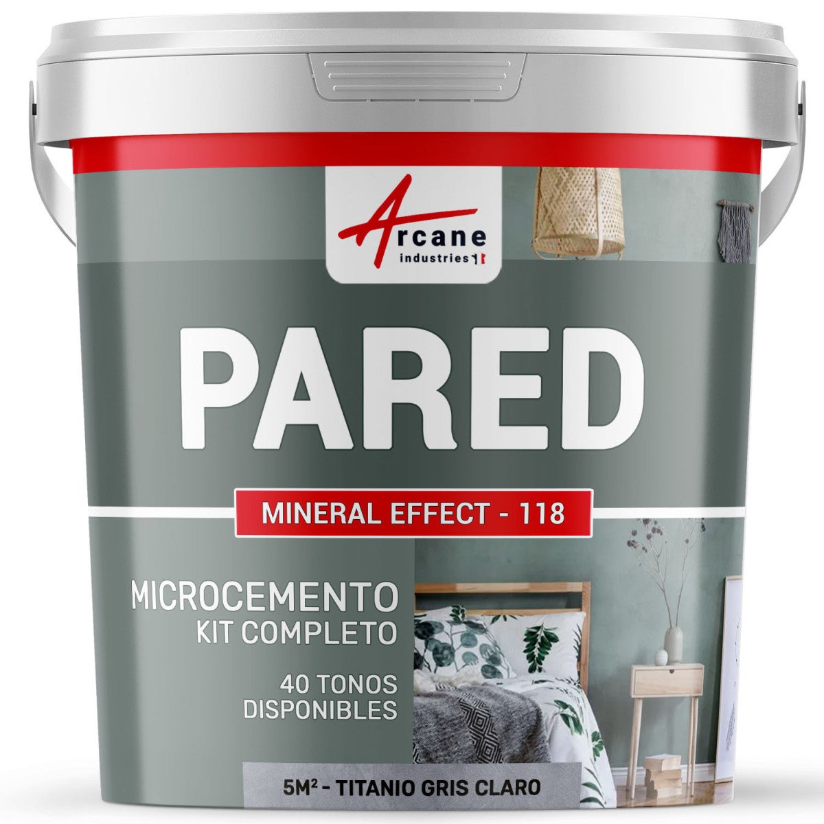 KIT MICROCEMENTO PAREDES - 5 m² - Mate Titanio Gris Claro - ARCANE ...