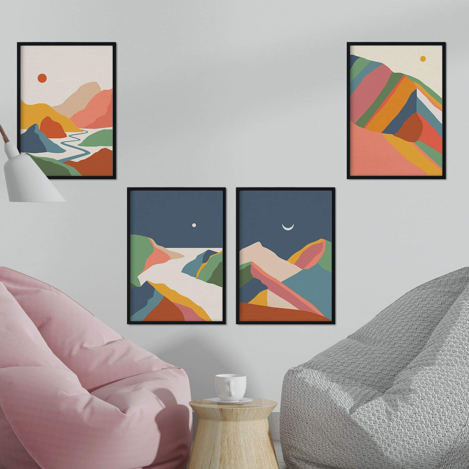 Posser Les Postes Avec Des Dessins De Montage De Couleurs. Ensemble De ...