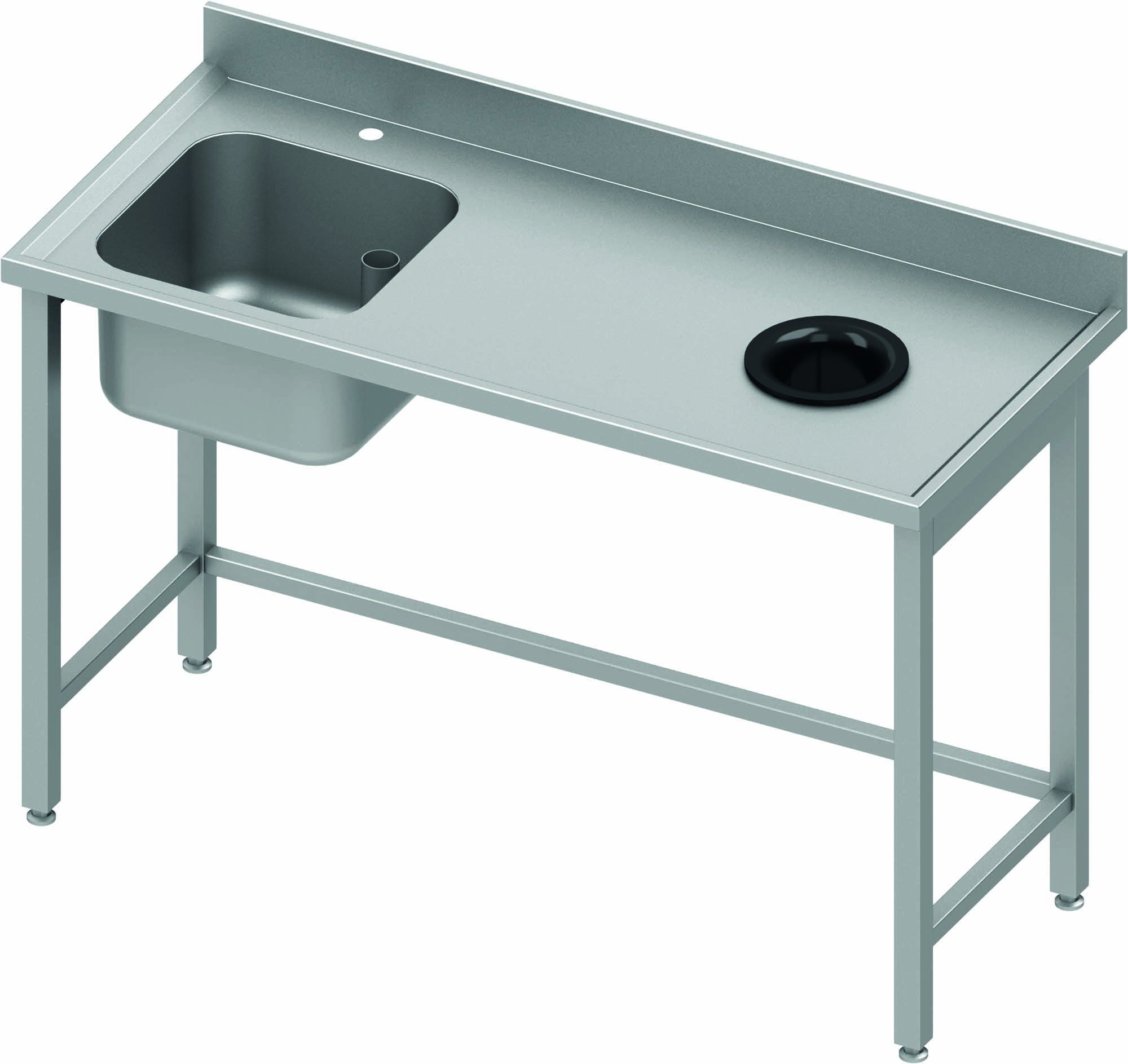 Table de Chef Inox Avec Dosseret & Bac à Gauche - Profondeur 800 - Stalgast | Leroy Merlin
