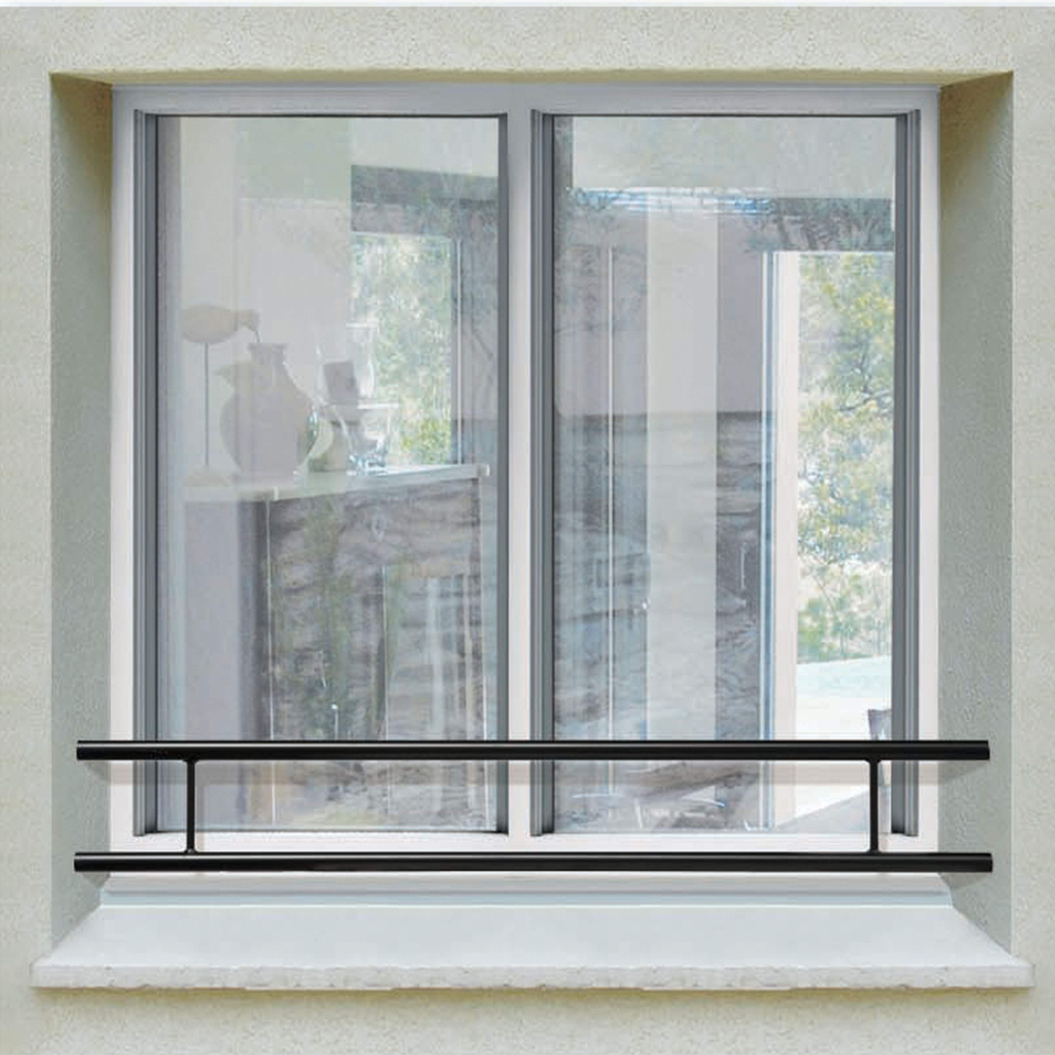 Barre d’appui 2 lisses pour fenêtre 125 cm (cote tableau) – Acier rond ...