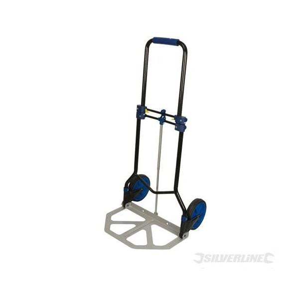 Diable pliable plat, hauteur ajustable 50 Kg Silverline | Leroy Merlin