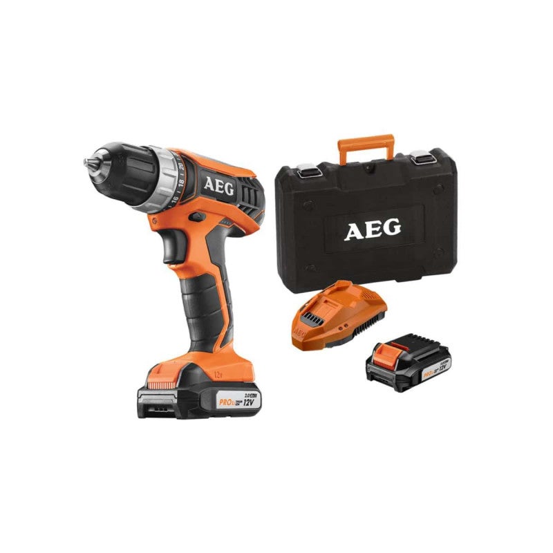 Perceuse visseuse AEG 12V - 2 batteries 2,0 Ah - 1 chargeur BS12G3LI ...