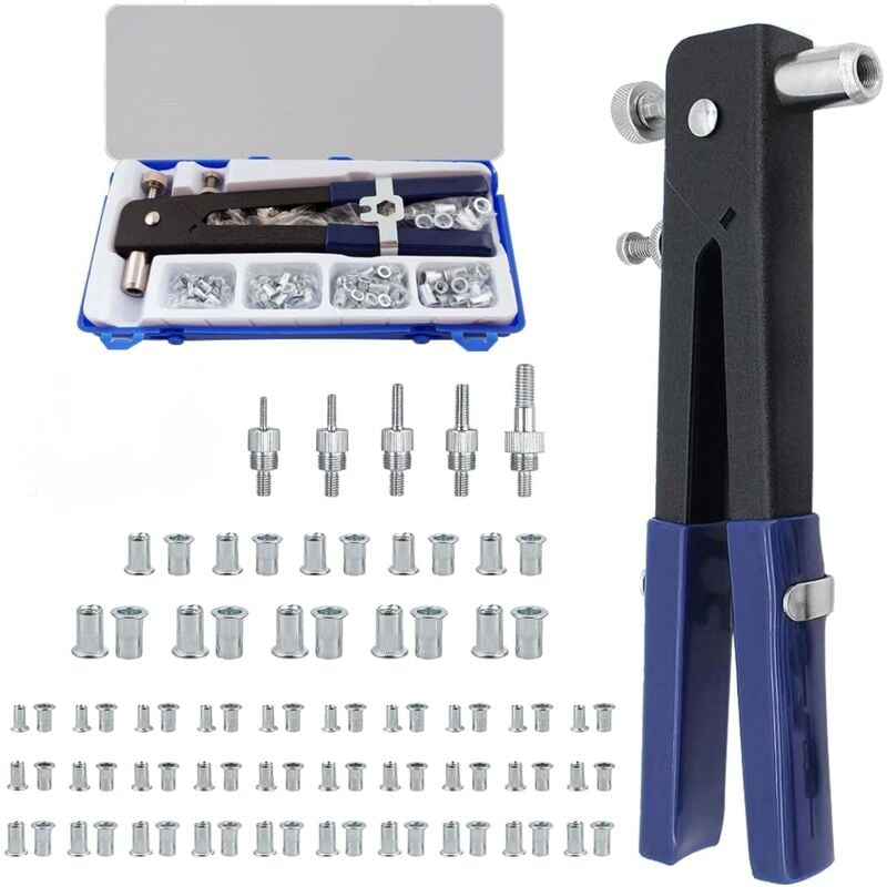 Kit Rivets et Inserts Filetés (86 pièces) - Outil de Rivetage avec 5 ...