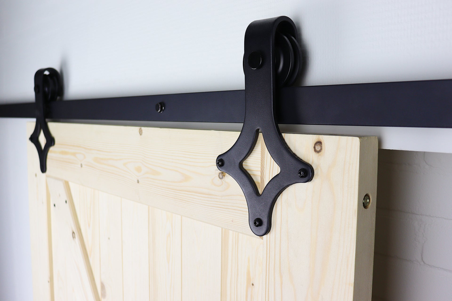 Wovar Système porte coulissante noir avec rails - Modèle classique ...