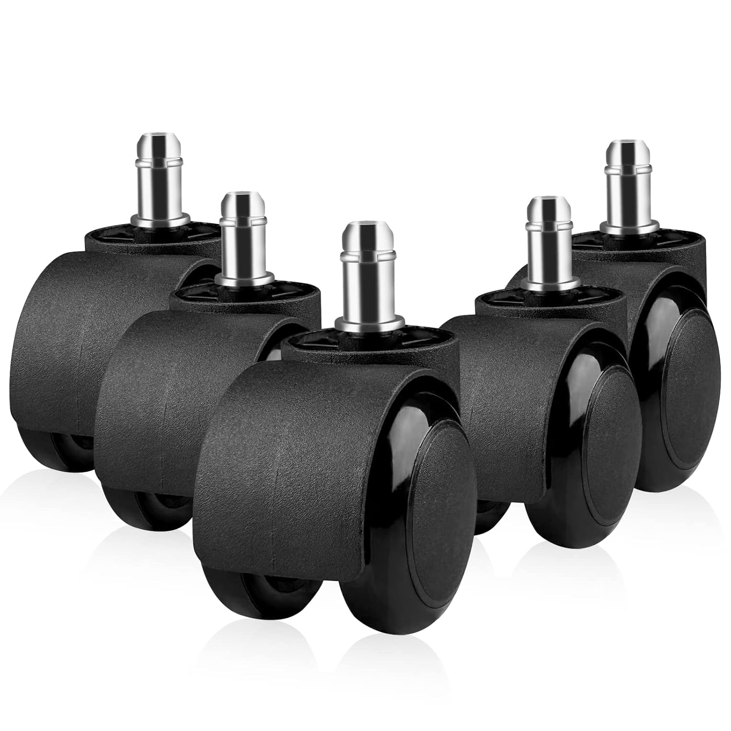5 pièces noir roulette chaise de bureau 11mm x 22mm 360° Rotation pour ...