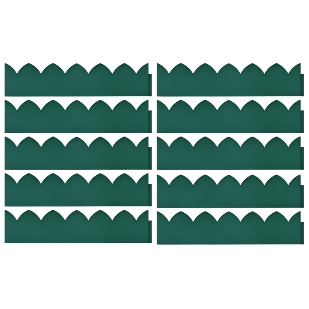 Bordure de jardin 10 pcs PP vert 65x15 cm | Leroy Merlin