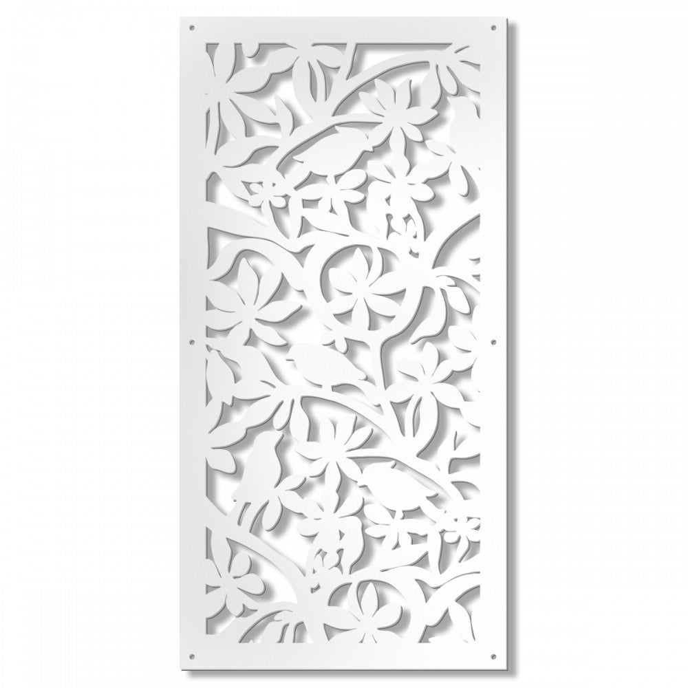 FLOWER BIRD - Panel de PVC perforado - Parasol blanco medidas 73x148 cm ...