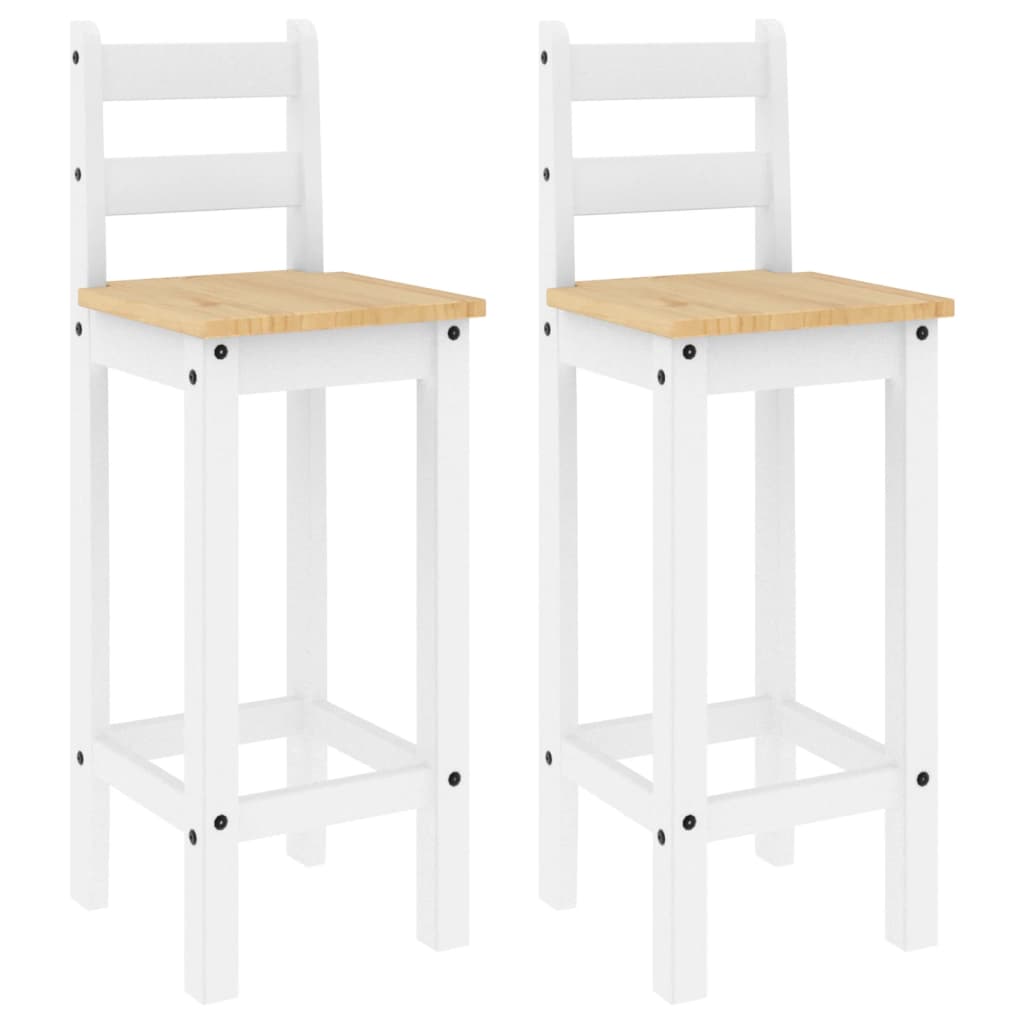 Tabourets de bar 2 pcs en bois de pin blanc massif | Leroy Merlin