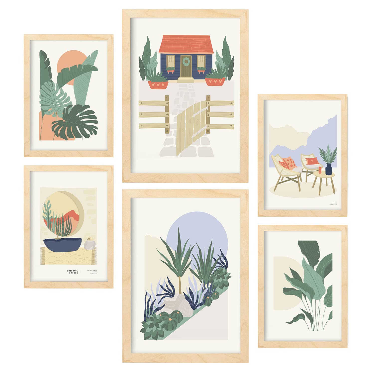 Nacnic Lot De 6 Affiches Minimalisme Aux Couleurs Pastel Région Sauvage ...