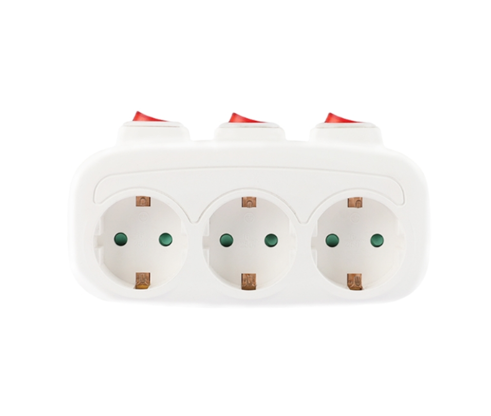 Multiprise 3-en-1 avec 3 interrupteurs indépendants, 16A 250 V 3 500 W ...