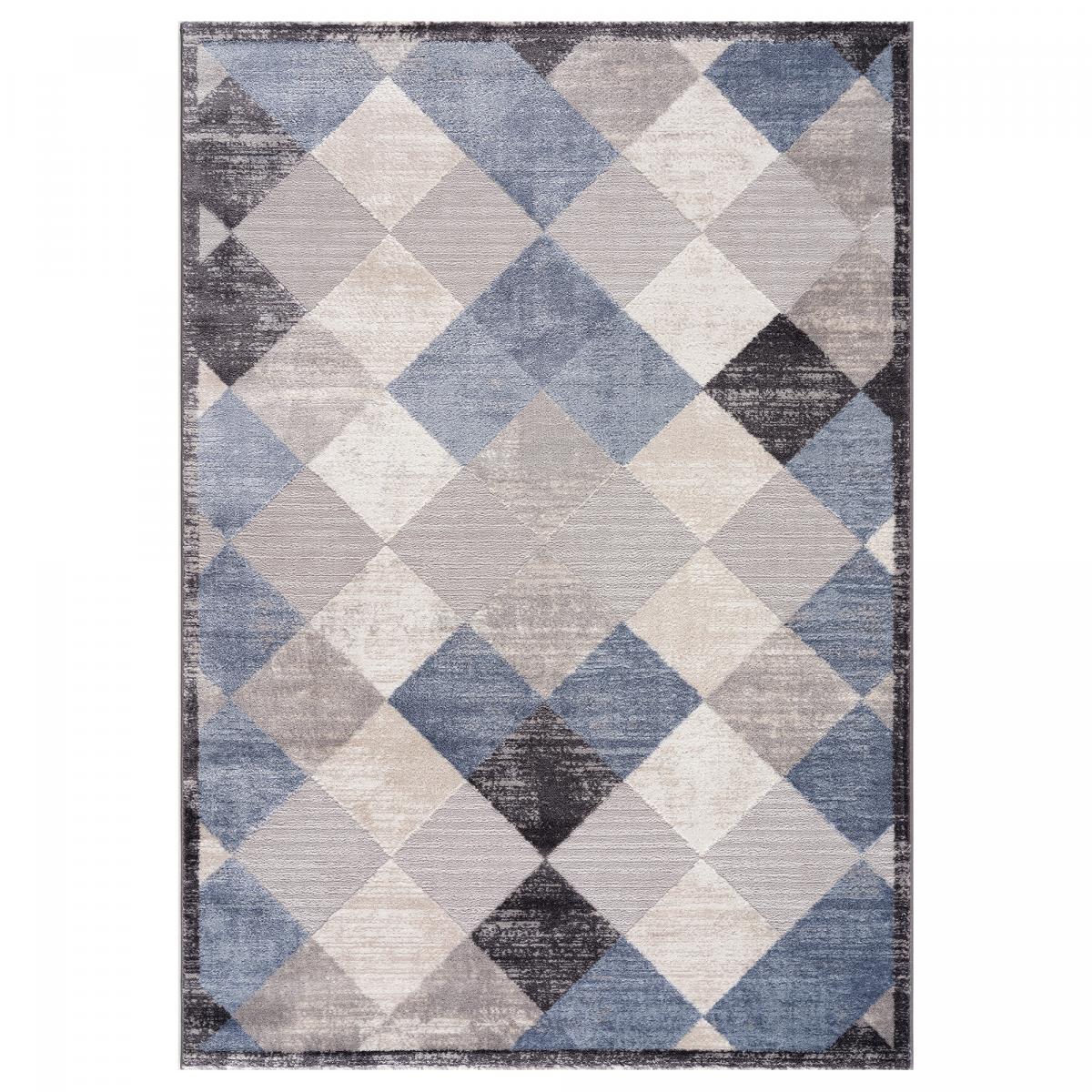 Tapis chambre 120x160 tissé gris clair et gris foncé rectangle motif ...