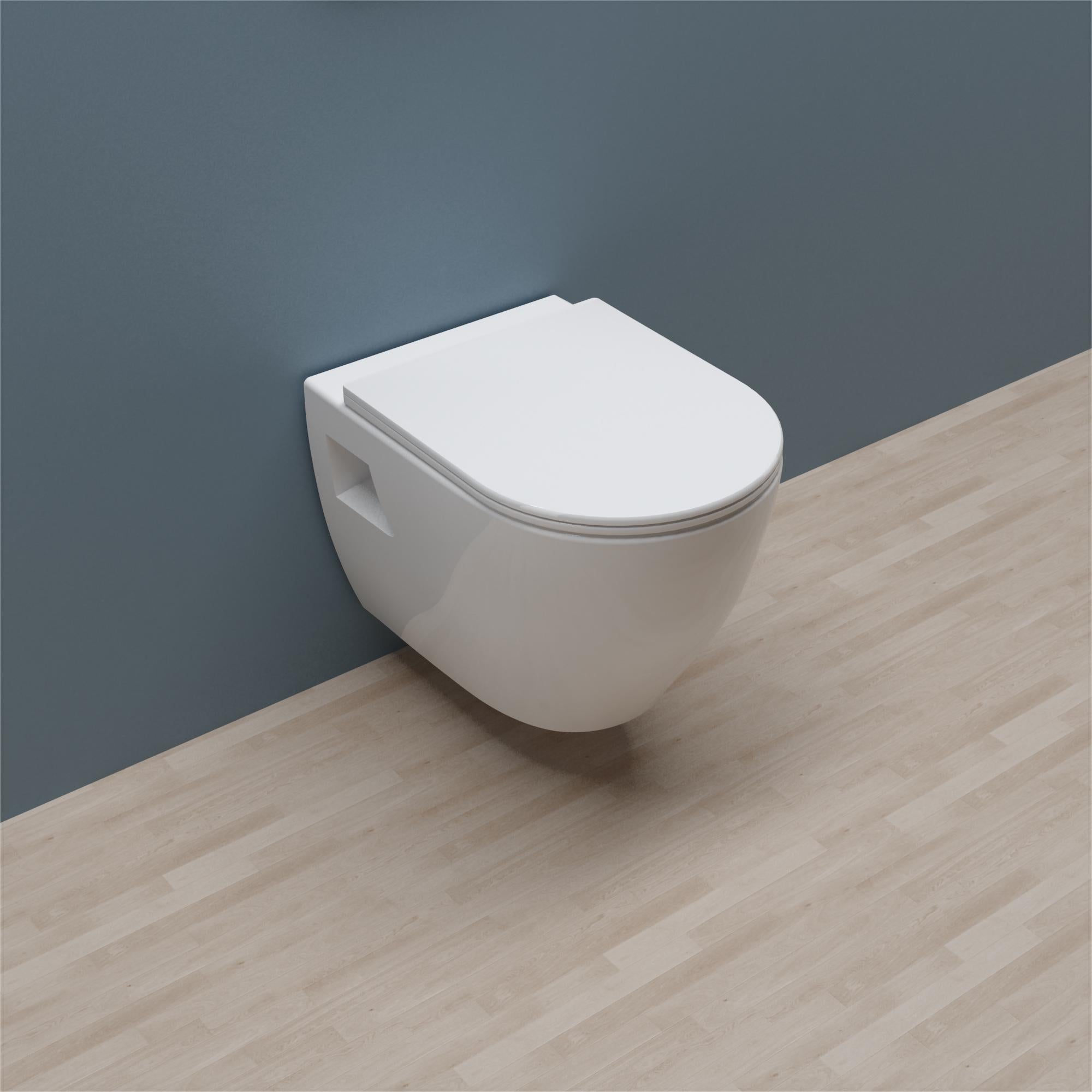 AICA WC Suspendu Avec Abattant Ultra Fin Soft-Close 52x37,5x37cm ...