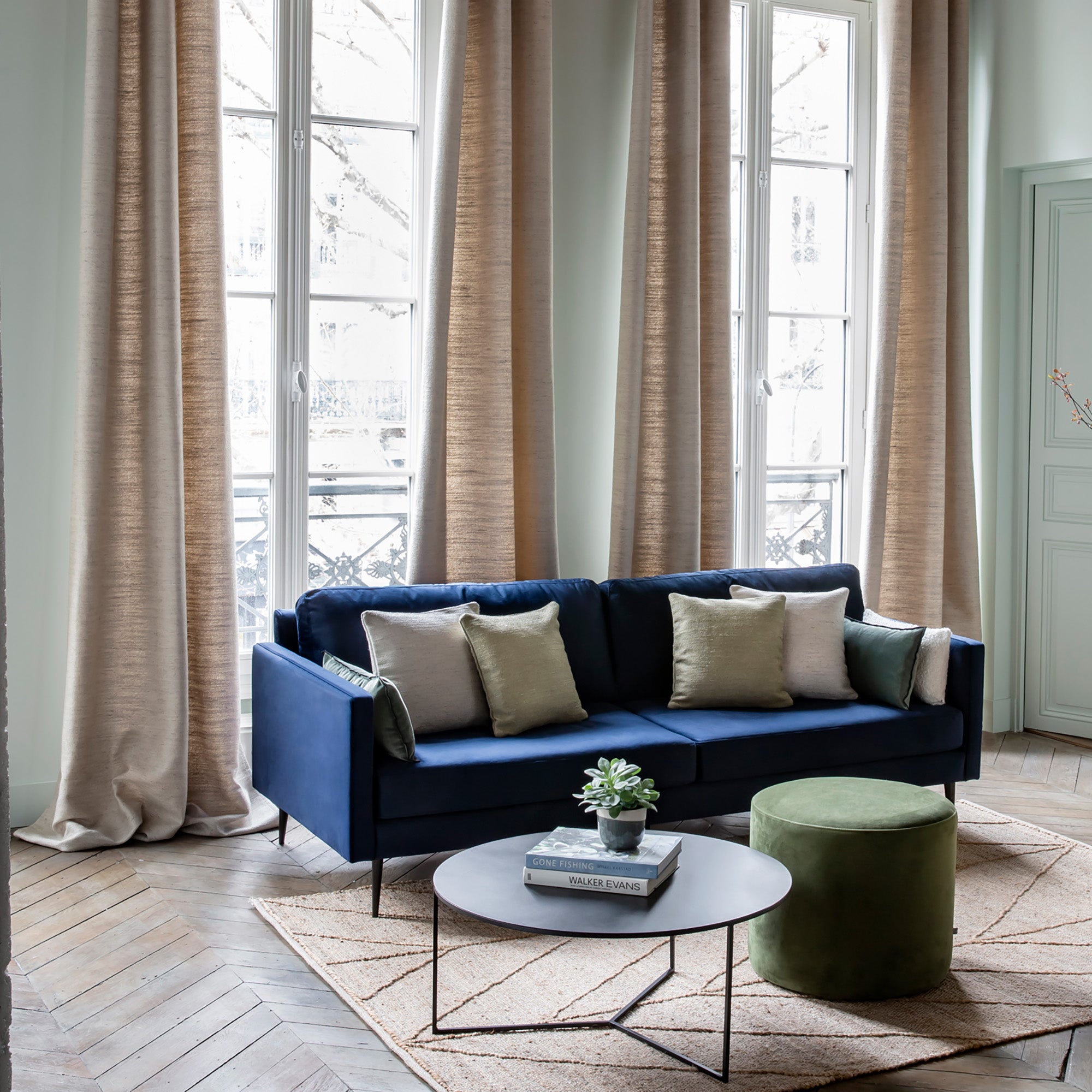 Rideau à galon fronceur ORSSO calcaire 136x350 cm | Leroy Merlin