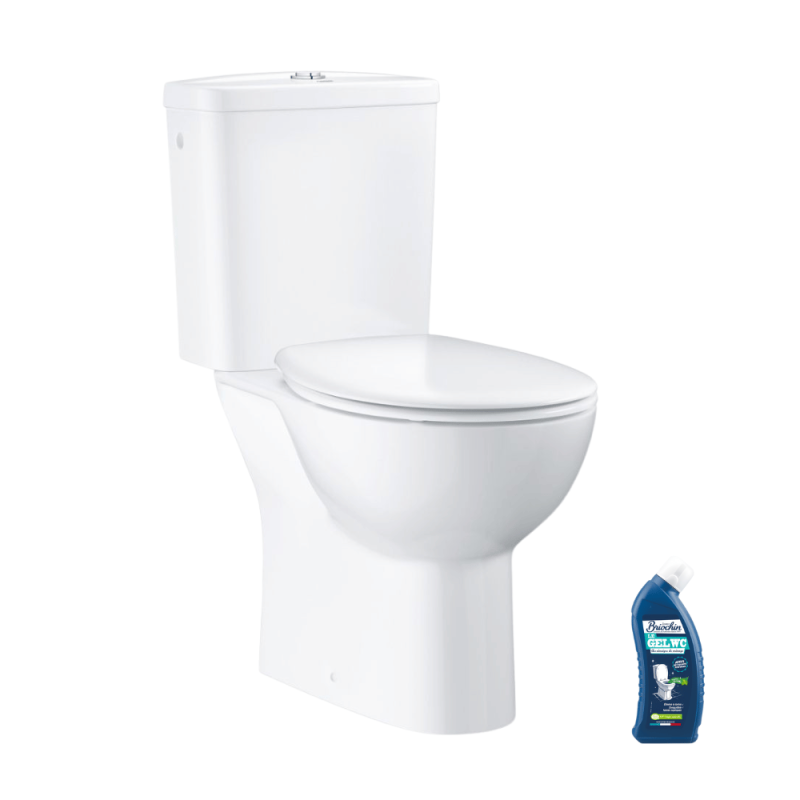WC au sol GROHE Bau Ceramic avec abattant déclipsable + Briochin ...