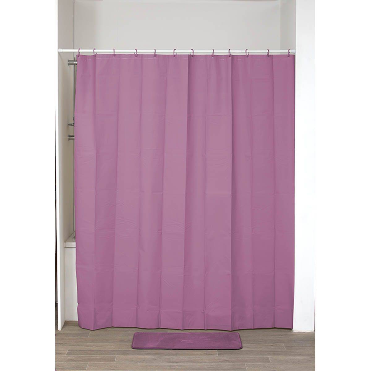 Tendance - Cortina de ducha peva 180x200cm - morado | Leroy Merlin