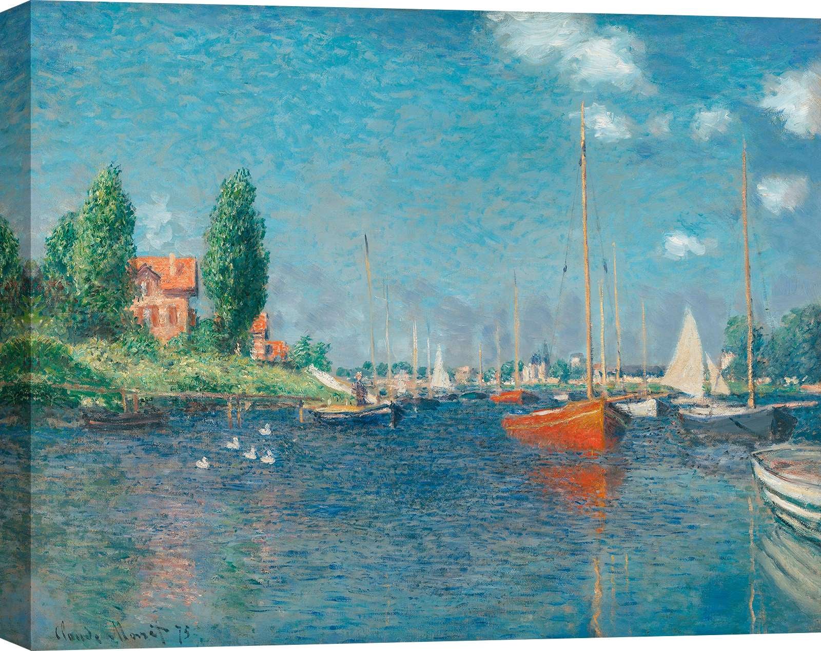 Tableau impressionniste - Impression sur toile - Claude Monet - Bateaux ...