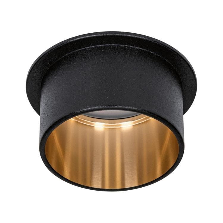 GIL COIN - Foco LED empotrable en metal negro mate dorado Ø 6,8cm ...