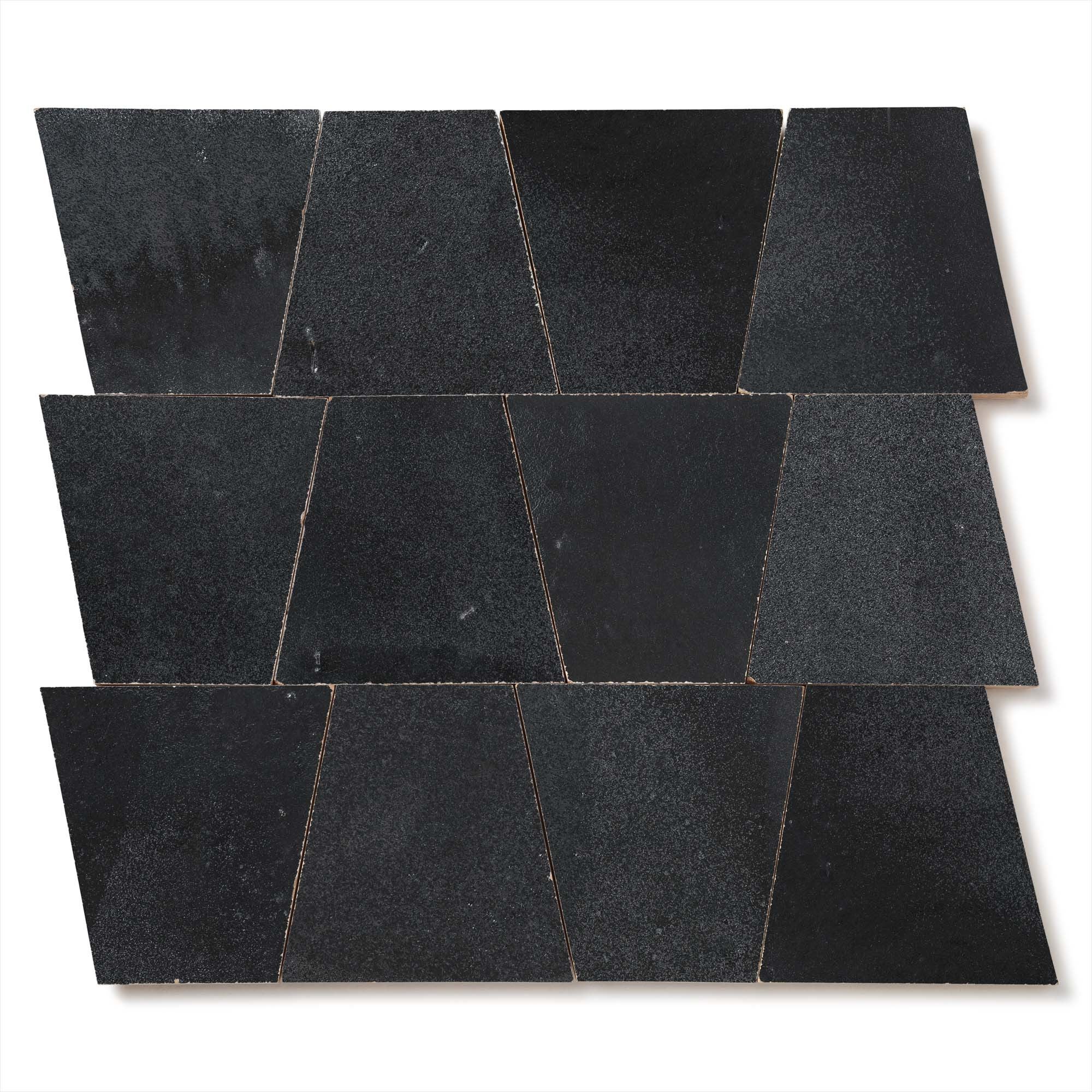 Carrelage Zellige Marocain Noir Métal Trapèze 10x10x7 cm (vendu par 1 ...