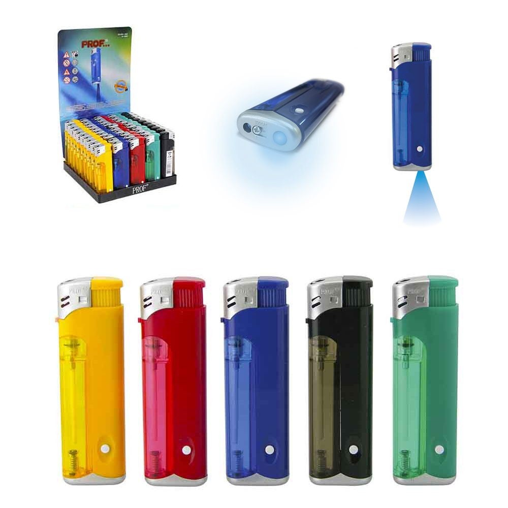Encendedor twig piezo con luz colores surtidos recargable 8x2,5x1cm ...