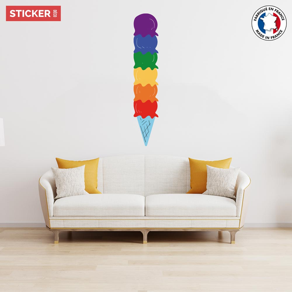 Sticker Glace Arc En Ciel - XL (Hauteur 98cm, Largeur 19cm) | Leroy Merlin