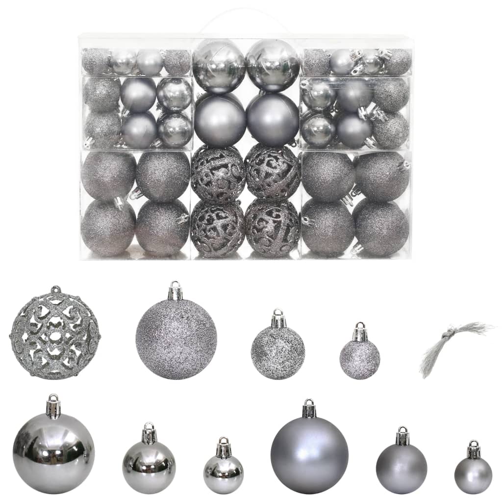 Boules de No?l 100 pcs gris 3 / 4 / 6 cm | Leroy Merlin