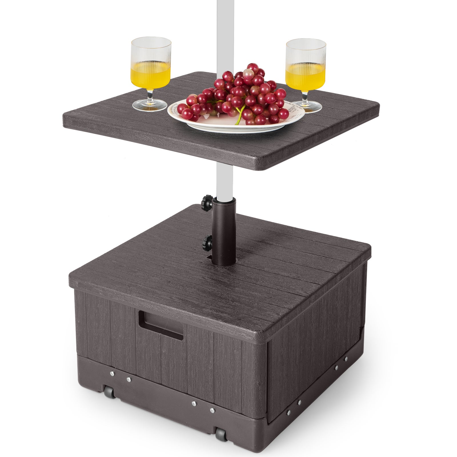 Pied de Parasol Carré en HDPE, Base de Parasol avec Plateau de Table ...