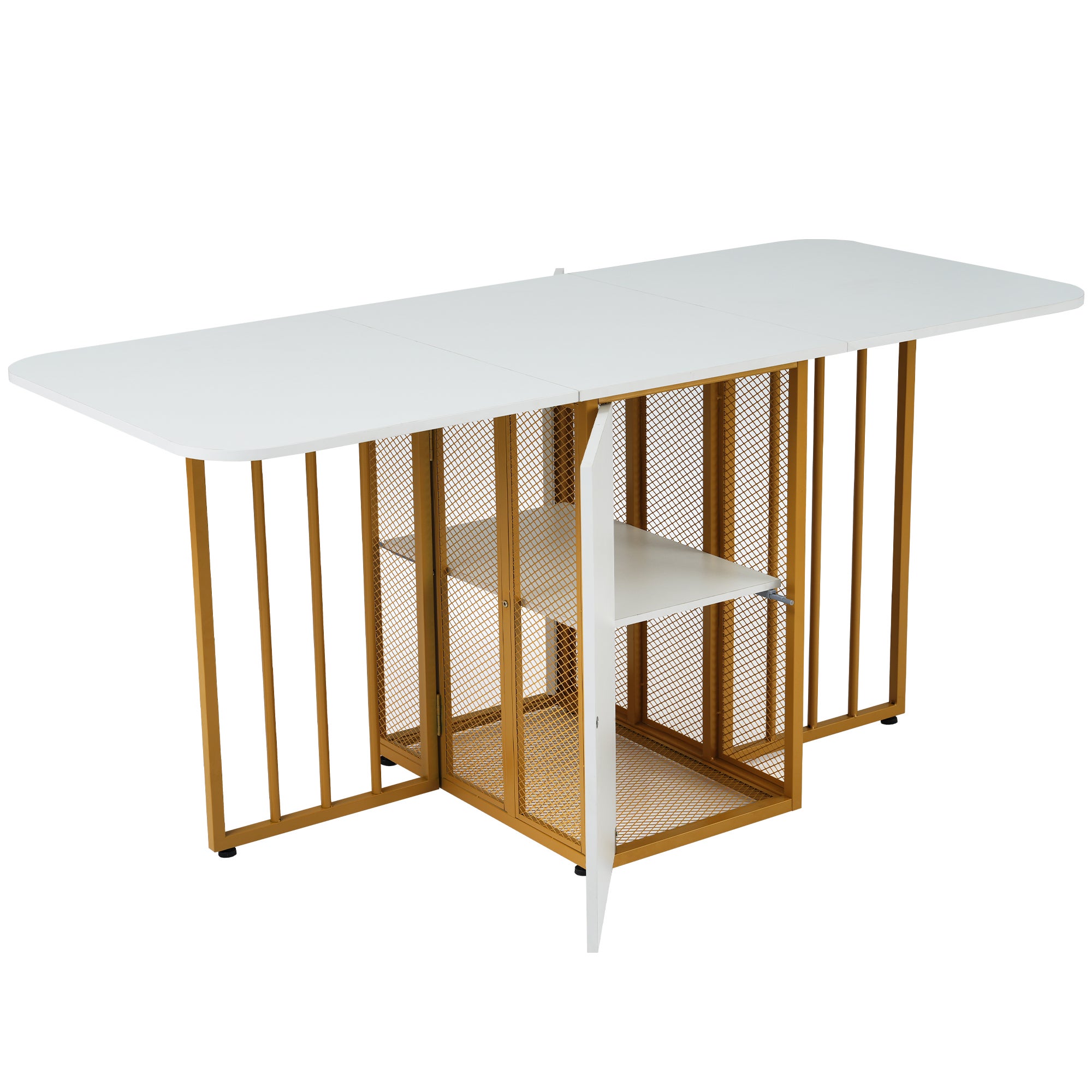 Mesa de comedor plegable telescópica multifuncional, 3 formas ...