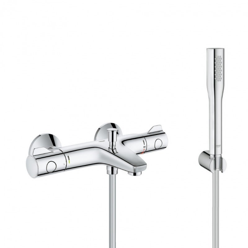 Grohe Set bain/douche Mitigeur thermostatique Grohtherm 800 + Douchette ...